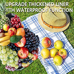 SIYUAN Picnic Basket, 22L Folding Shopping Basket Strong Aluminum Frame Camping Grocery Bags, Leak-Proof Travel Basket Easy Storage Market Basket,1 Pack,Green