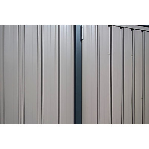 Cover-It 8x6 Metal Outdoor Galvanized Steel Storage Shed with Swinging Double Lockable Doors for Backyard or Patio Storage of Bikes, Grills, Supplies, Tools, Toys, for Lawn, Garden, and Camping, Tan