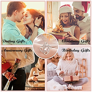 JOGDIAM Birthday Gifts for Her Girlfriend Necklace Romantic Love Knot Necklace Jewelry Birthday Gifts for Girlfriend from Boyfriend