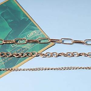 Yheakne Punk Pants Chain Layered Jeans Chain Gold Trousers Chain Wallet Pocket Chain Layered Wallet Chain Hip Hop Pants Chain Jewelry for Women and Men (Gold)