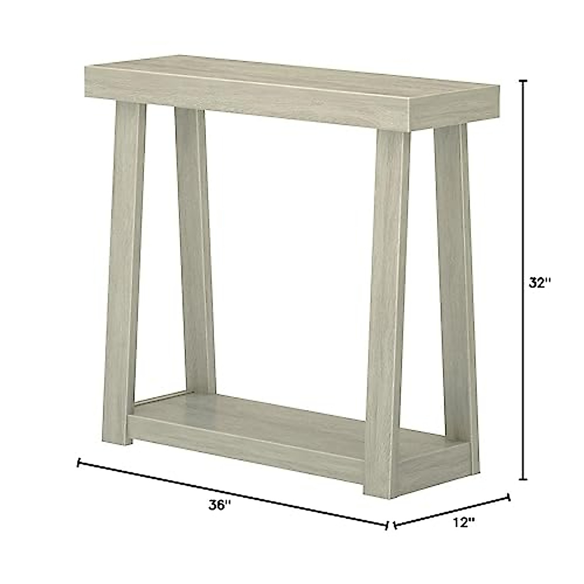 Plank+Beam Solid Wood Console Table with Storage, 36 Inch, Sofa Table with Shelf, Narrow Entryway Table for Hallway, Behind The Couch, Living Room, Foyer, Easy Assembly, Seashell