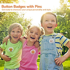 Anjetan 25 Pcs Button Badges with Pins, 3.15" Clear Button Badges, Acrylic Badge Makers for Craft Supplies, Blank Picture Button Badges Kit, Round Photo Buttons for DIY Projects