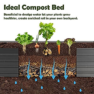 okcomuy 8x4x2ft Outdoor Galvanized Raised Garden Bed with Greenhouse, 2 Large Zipper Mesh Screen Windows Cover, Deep Root Planter Box for Vegetables, Flowers, Herbs, Succulents w/ 358 Gallon Capacity