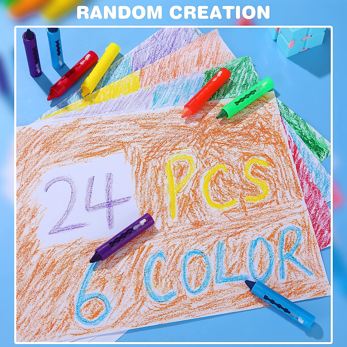 24 Pieces Bathtub Crayons Bath Crayons Washable Easy Clean Bathtime Crayons Colorful Bathtub Markers Toys Shower Crayons Bath Paint for Easter Basket