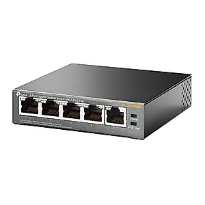 TP-Link 5 Port Gigabit PoE Switch | 4 Port PoE 56W | 802.3af Compliant | Shielded Ports | Traffic Optimization | Plug and Play | Sturdy Metal (TL-SG1005P) (Renewed)