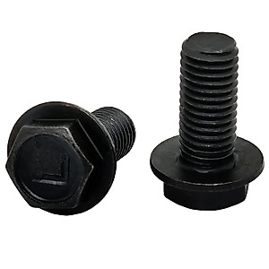 Black Carbon Steel Hex Flange Bolts Left Hand Thread,Bottom Bracket Flanged Axle Bolt,Crank Bolts,M7 Thread,Length 15mm (20 Pcs)