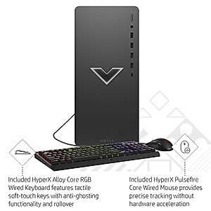 HP Victus 15L Gaming Desktop Bundle, 13th Generation Intel Core i5-13400F, 8 GB RAM, 512 GB SSD, NVIDIA GeForce RTX 3050 Graphics, Windows 11 Home, TG02-1020h (2023),Black
