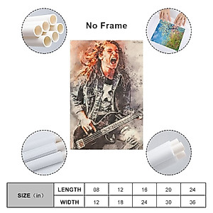 KRIADO Rock Bassist Cliff_Burton Rock Live Canvas Poster Bedroom Decor Sports Landscape Office Room Decor Gift 12x18inch(30x45cm)