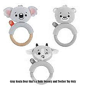 Fisher-Price Knit Animal Teether - Gray Koala Bear That's a Baby Sensory and Teether Toy