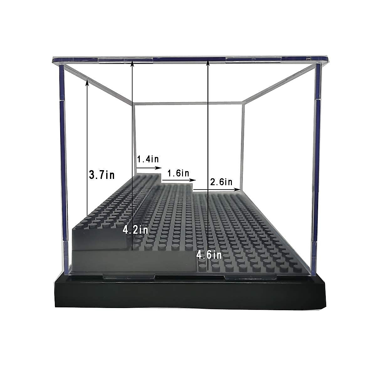Ynotus Display Case for Minifigure Acrylic Display Box Action Figures Blocks Minifigure 3 Layers Movable Design Plastic Dustproof Storage Display Boxes Black