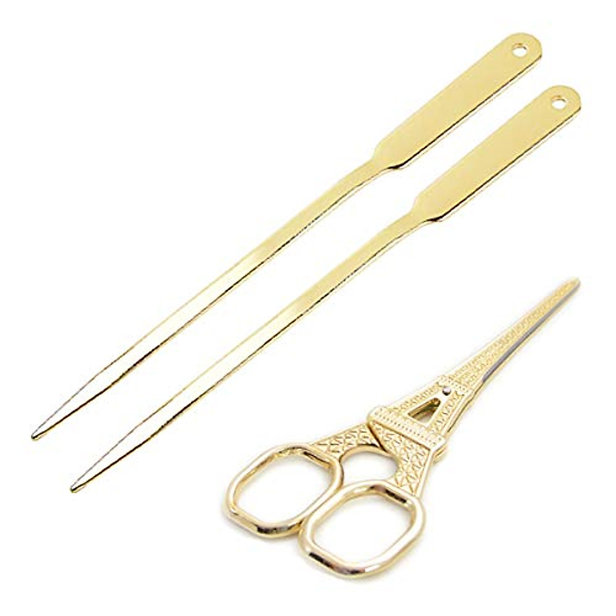 Gold Scissors and Letter Opener Set - Scissors and 2 Letter Openers, Luxury Set of Gold Office Supplies & Desk Accessories