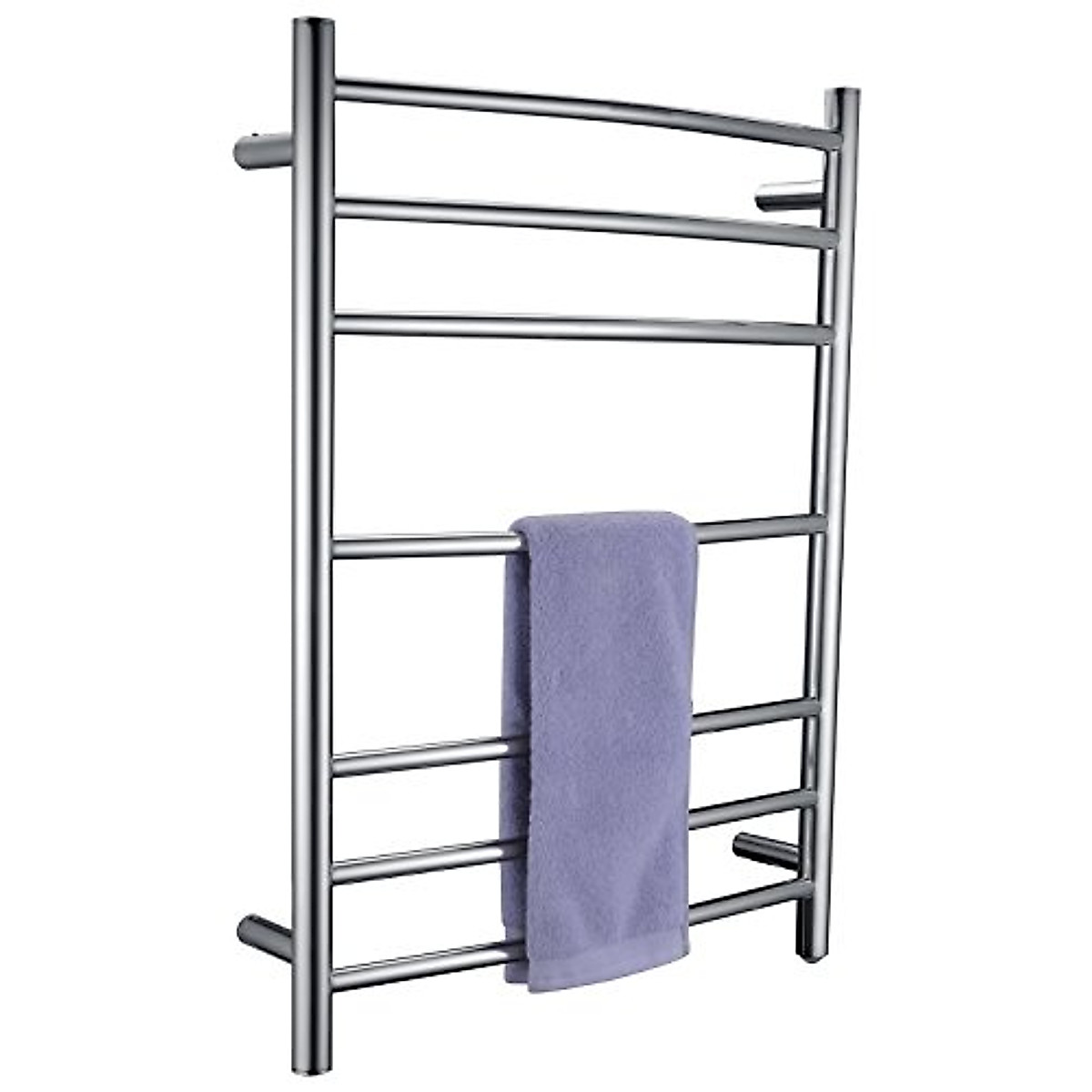 ANZZI Gown 7-Bar Wall Mounted Towel Warmer in Polished Chrome | Energy Efficient 70W Electric Plug in Heated Towel Rack for Bathroom | Stainless Steel Towel Heater Rail Quick Towel Dryer | TW-AZ027CH