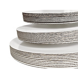 ONEMORE 30-Pack White Cake Board Rounds,Circle Cardboard Base Boards, 8, 10 and 12-Inch. Perfect for Cake Decorating, 10 of Each Size (White,30)