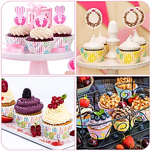 Patelai 600 Pcs Easter Cupcake Liners Mini Easter Baking Cups Egg Bunny Chick Wrappers Paper Liners for Easter Party Decorations Supplies