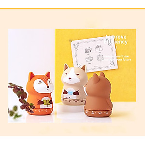 Red Dollar Mechanical Kitchen Timer, 60-Minute Wind Up Dial Rotating Countdown Egg Reminder No Batteries Loud Ring Cute Time Management for Cooking Valentine's Day Spring Gift (Light Orange)