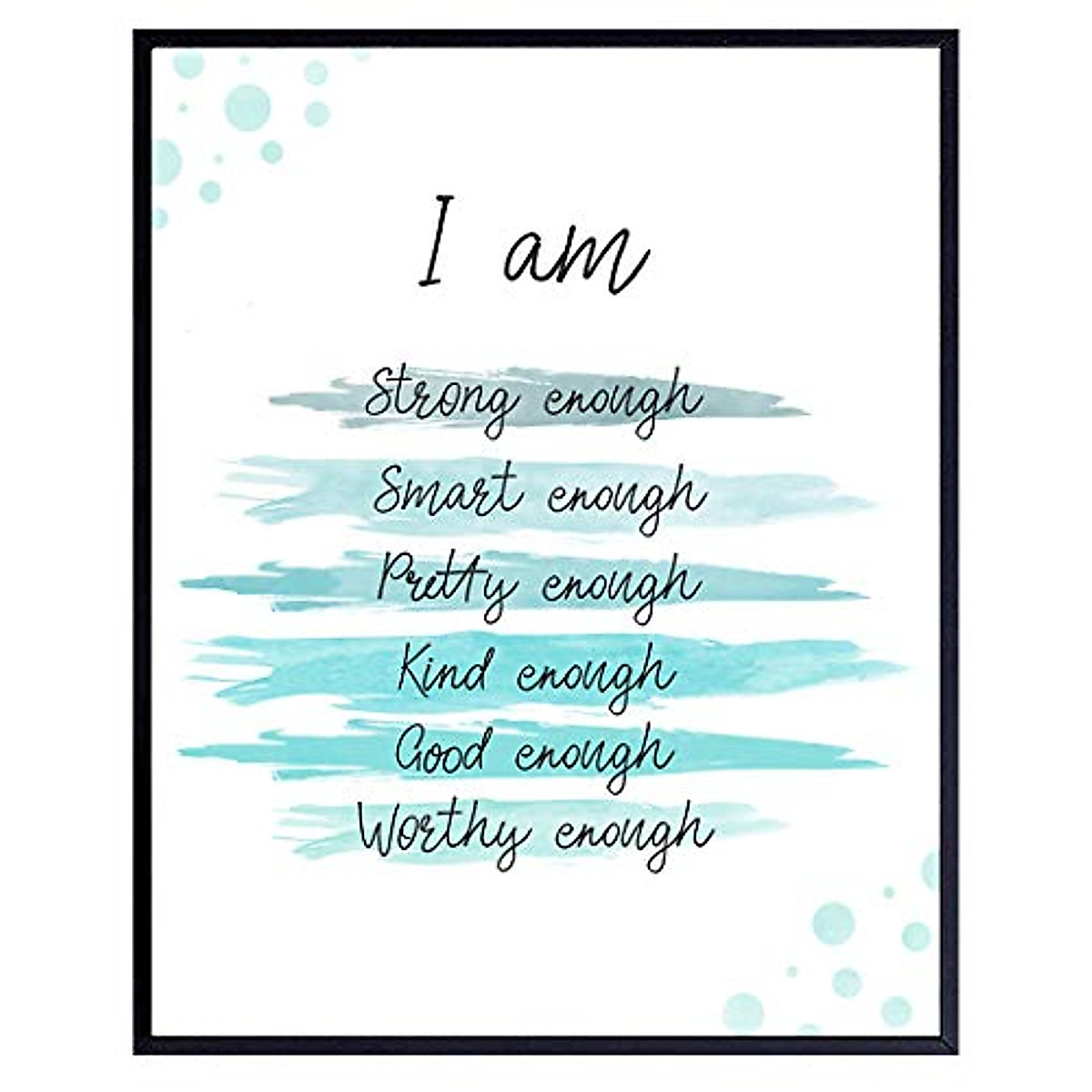 Positive Quotes Wall Decor - Positive Affirmations - Encouragement Gifts for Women, Teens, Girls - Inspirational Quotes - Motivational Wall Art - Inspiring Uplifting Sayings Wall Decor - Light Blue