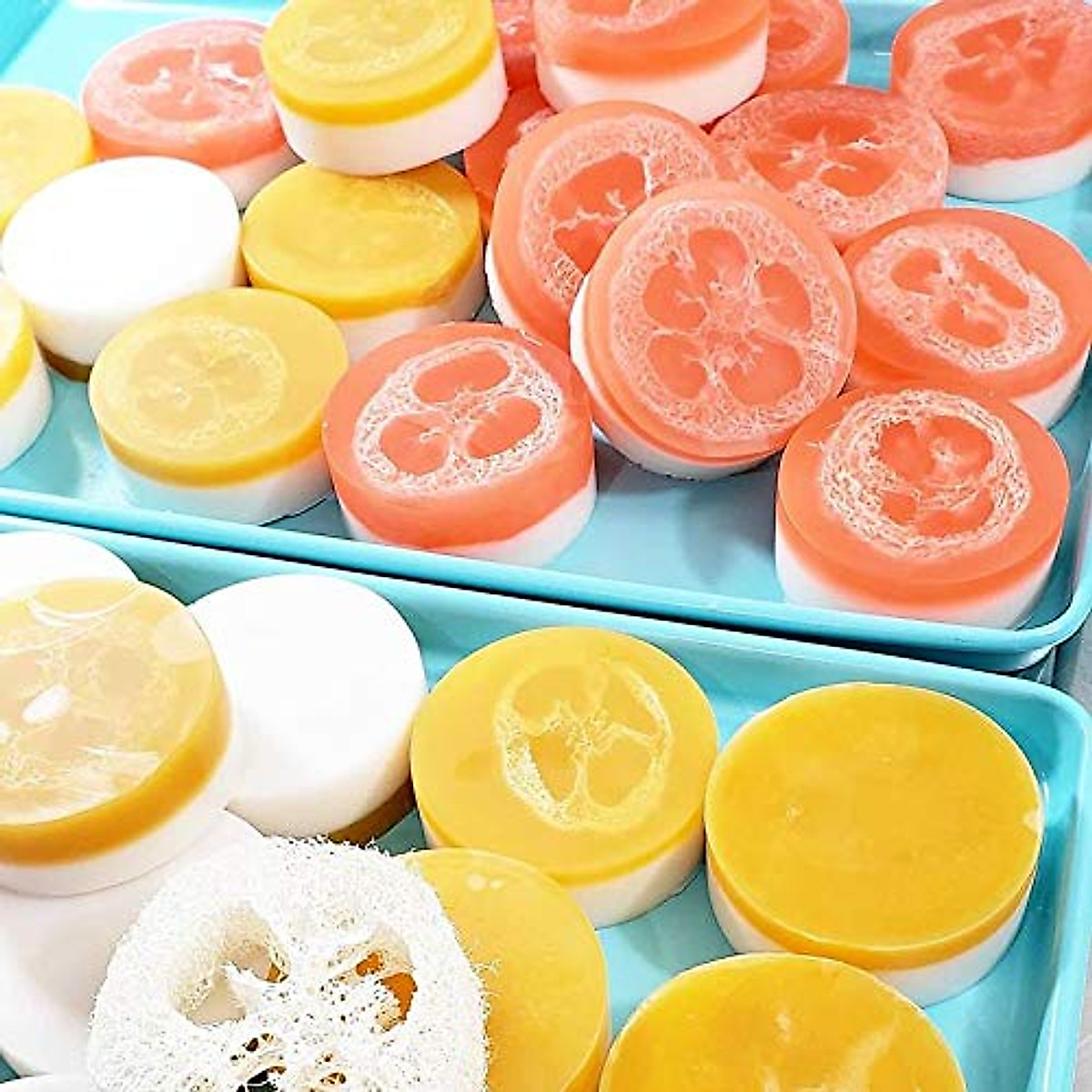 Big Round Silicone Soap Mold 4oz, 3'' Round Silicone Mold for Soap, Thick Individual Loofah Soap Molds with Uniform Big Size and Ease of Use 14" x 11"