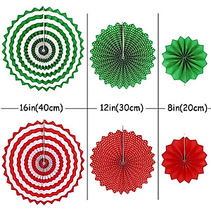 Christmas Party Decorations Banner Indoor and Outdoor Handmade Paper Fan, Honeycomb Trees Honeycomb hat,Christmas Banner Bunting,Swirls Garland Foil Hanging for Christmas Birthday Wedding Baby Shower