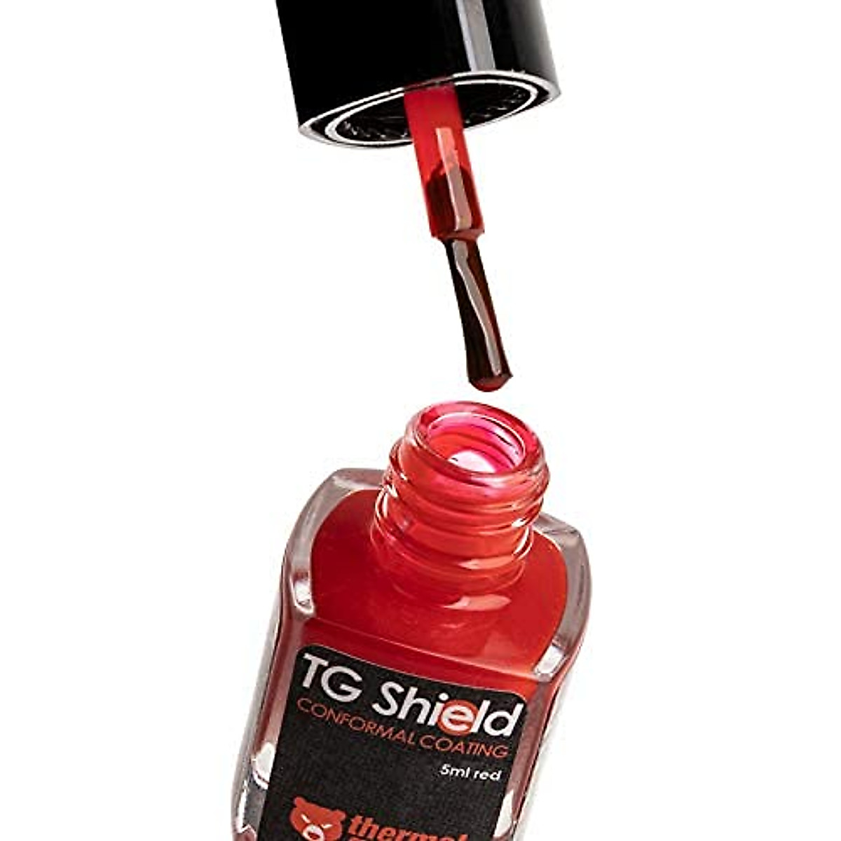 Thermal Grizzly - TG Shield (5ml red) - Protects Components From Liquid Thermal Paste and Short Circuits - High Temperature Conformal Coating CPU/GPU/PS4/PS5/Xbox