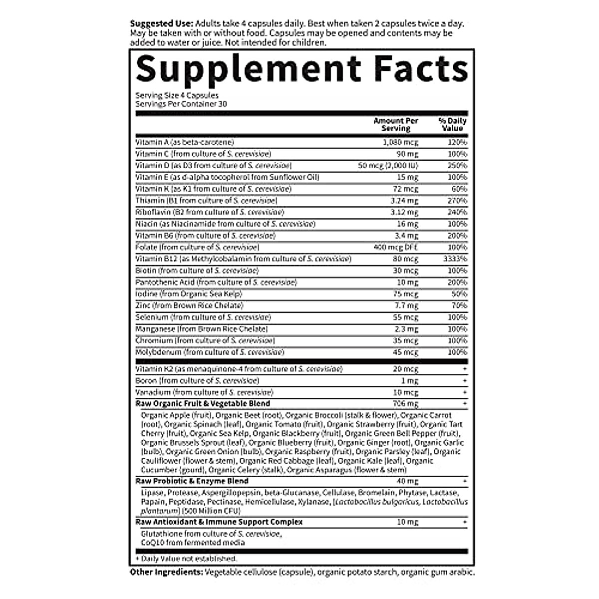 Garden of Life Multivitamin for Women - Vitamin Code 50 & Wiser Women's Raw Whole Food Vitamin Supplement with Probiotics, Vegetarian, 120 Count