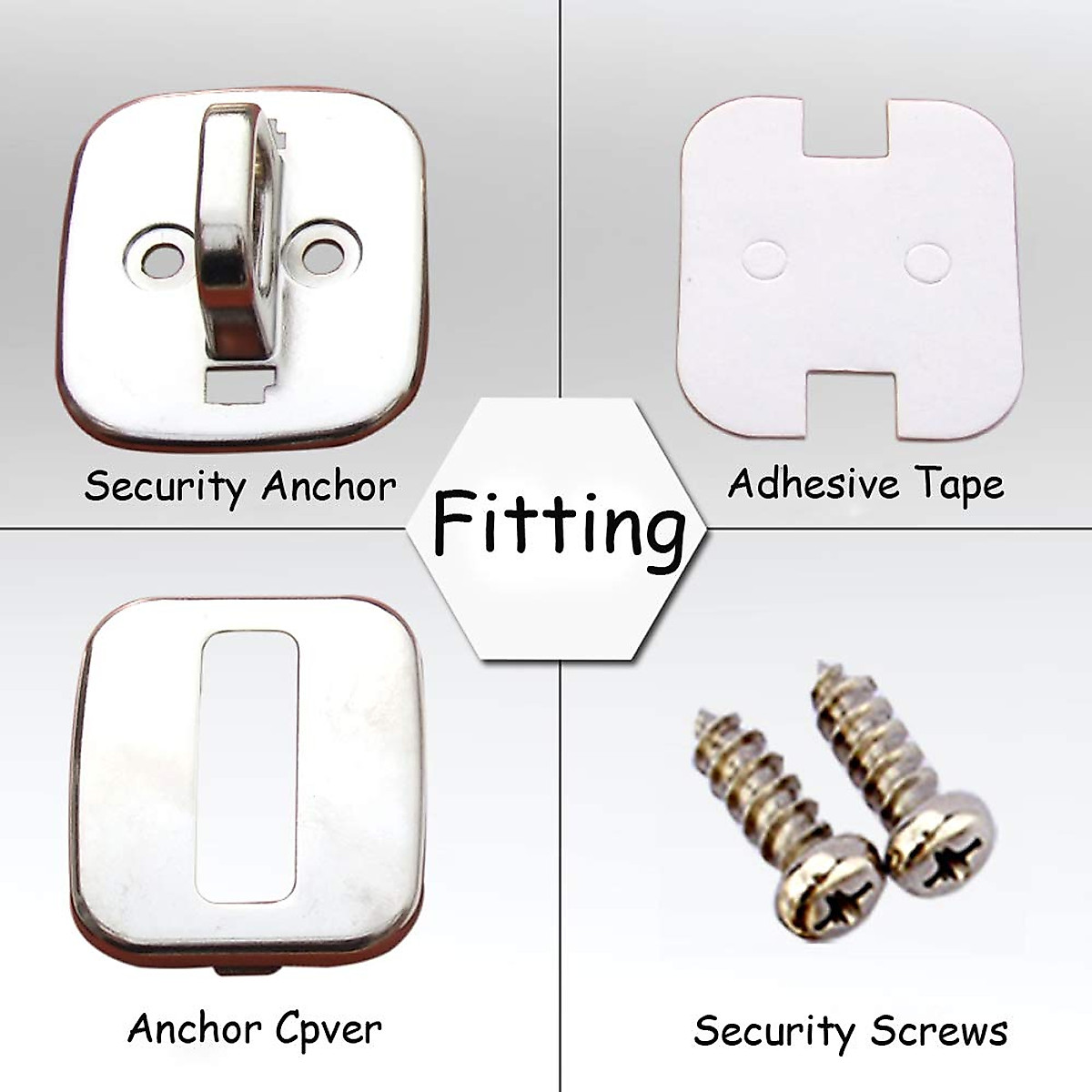 Security Anchor Base Plate for Keyed or Combination Cable Locks,Desk Mount Anchor Accessory for Cable Locks 2 Pack