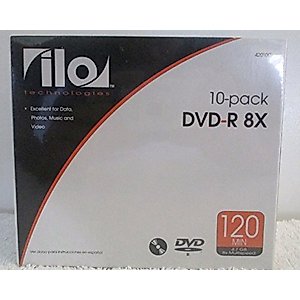 DVD-R 8X ILO Technologies 10 Pack 120 min 4.7 GB 8 Multispeed For Data , Photos , Music and Video