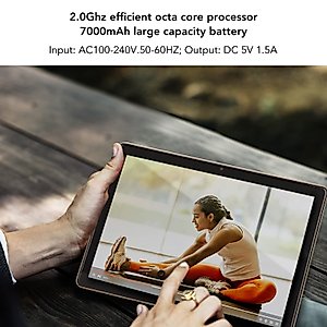 ciciglow 10.1 Inch IPS HD Tablet for Android 11.0, 6GB RAM 128GB ROM Octa Core 4G Calling Tablet, Dual SIM Dual Standby, Support Multiple Languages, 5G WiFi, 7000mAh, WiFi, Bluetooth, GPS(US Plug)
