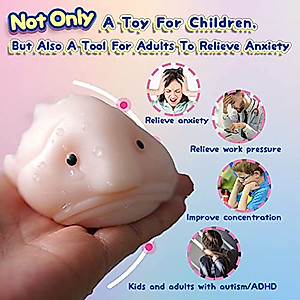 Blobfish Toy, Pull, Stretch and Squeeze Stress, Cute Fish Toy for Anxiety Relief, Funny Cute Sensory Toys for Autism, Birthday, Christmas, Office, Stocking Stuffer Gift