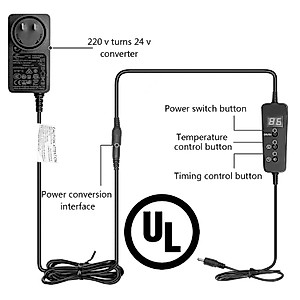 KUPX 24V UL DC Power Safe and Healthy Infrared Zero Radiation Multifunctional Carbon Fibre 30 Seconds Fast Heated Warm Office Chair Mat Back and Seat Cushion Pad Temperature Adjustable (Gray)