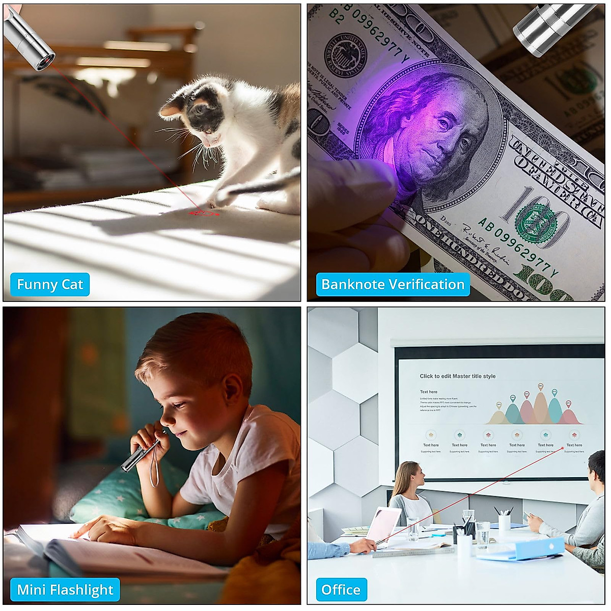 TBTeek Cat Toys Rechargeable, Cat Toys for Indoor Cats,7 Adjustable Lights&Pattern Interactive Cat Toy,Portable Funny Kitten Toy for Training Play Exercise（2 Pack ）