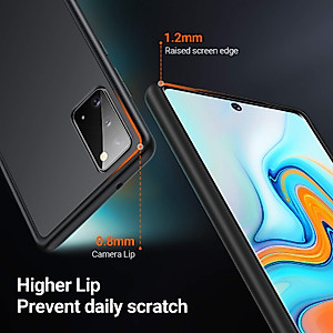 TORRAS Shockproof Designed for Galaxy Note 20 Case 6.7 Inch, [Military Grade Drop Tested] Translucent Matte Back with Soft Edge Slim Protective for Samsung Galaxy Note 20 Case (2020), Mystic Black