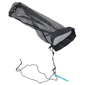 LIOOBO Fishing Bag Fish Collection Bag Nylon Fishing Net Fishing Basket Mesh Fish Fin Snorkel Net Bag Fish Cage Fishing Keep Net with Storage Bag for Fishing Gear 1Pc Black