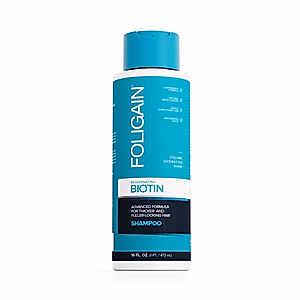 Foligain Rejuvenating Biotin Shampoo, Organic Cruelty Free Shampoo, Hydrating and Revitalizing Shampoo, 16 Fl. Oz.