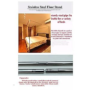 Xierdio Stainless Steel Canopy Frame, Bedroom Decoration Support is Used for Metal Wooden Bed Platform Size Double Bed Full Double Bed (Queen)