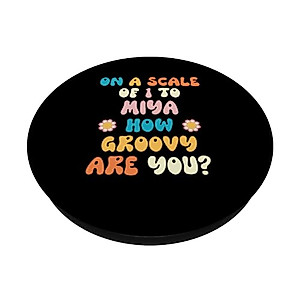 MIYA Cute Retro Girls Groovy MIYA Personalized Name PopSockets Standard PopGrip