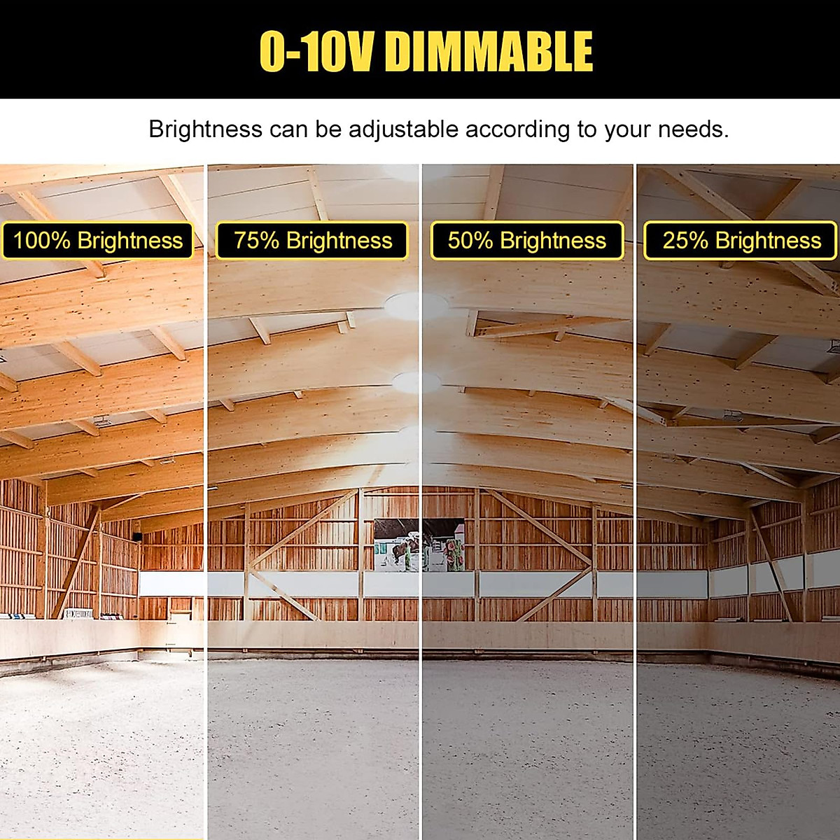 ADUB UFO LED High Bay Light 150W 100W 80W Adjustable, UL Listed High Bay LED Shop Light 3000K 4000K 5000K, IP65 Commercial Dimmable LED Low Bay Lights for Garage Gym Warehouse Lighting, 100-277V