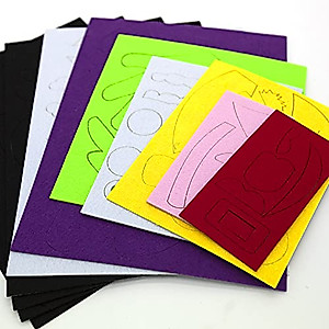 Halloween Pumpkin Sticker 12 PCS Halloween Felt Stickers Glitter Felt Stickers Self Adhesive Pumpkin Decorating for Kids Halloween Pumpkin Face Stickers Crafts