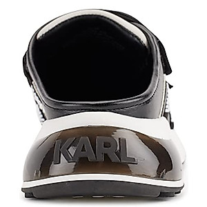 Karl Lagerfeld Paris Women's Devora Slip On Trendy Sneaker Mule, Black/White, 8.5