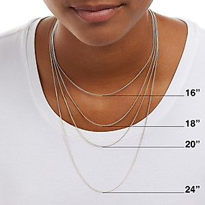 Amazon Essentials Sterling Silver Thin 0.8mm Box Chain Necklace 18", Silver (previously Amazon Collection)
