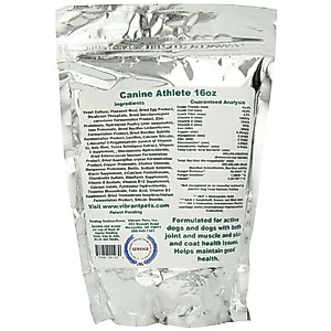 Vibrant Pets Canine Athlete | Complete Immune Booster, Dog Energy Supplement and Dog Skin Supplement for Health and Joint Support | All in One Nutrition for Active and Aged Dogs 16oz