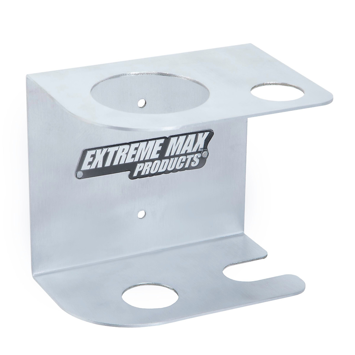 Extreme Max 5001.6311 Wall-Mounted Aluminum Drum Pump Holder for Enclosed Race Trailer, Shop, Garage, Storage - Silver