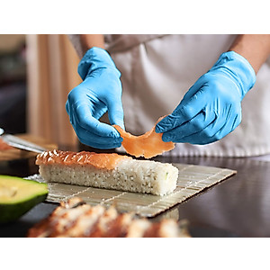 Care Plus Nitrile Examination Medical Gloves, Blue, Medium 100 Count