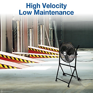 Air King 9219 18-Inch Industrial Grade High Velocity Roll-About Stand with Fan,Black