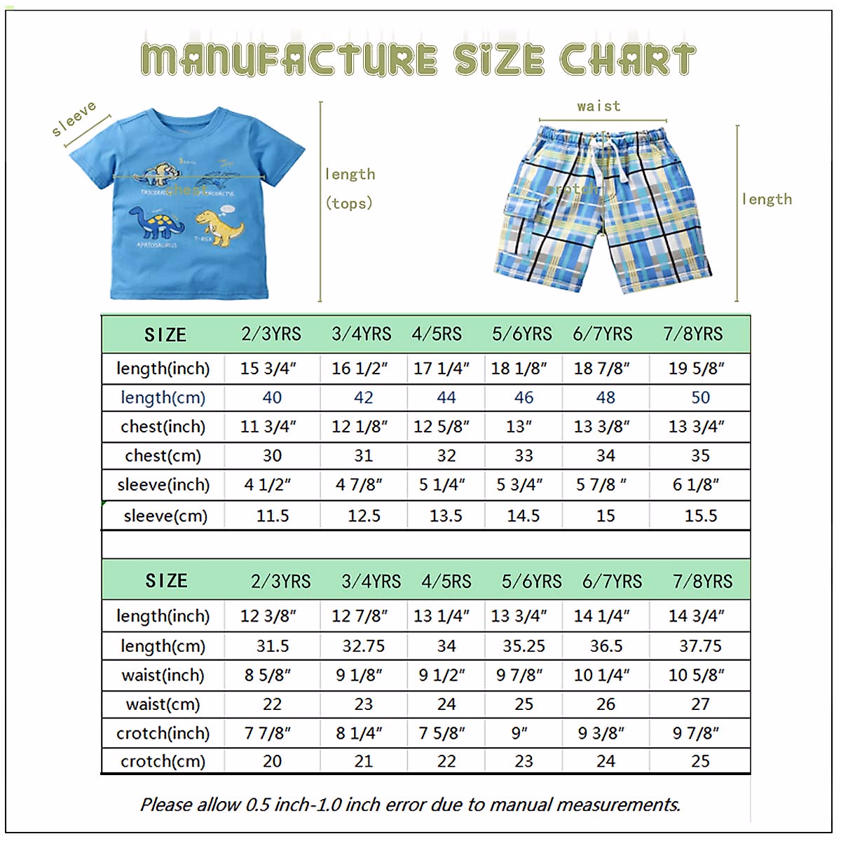 Little Bitty Toddler Boy Clothes 3T Boys Summer Outfits Clothing Cotton Dinosaur T-Shirt & Shorts set, Multi Pattern 3-4Y/3T