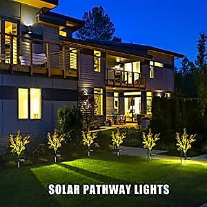 Neporal Solar-Garden-Lights-Outdoor-Decorative, Solar Flowers Lights Garden Lights Solar Powered IP65 Waterproof Fiber Optic Solar Garden Stake Lights for Yard Patio Garden Pathway 2 Pack