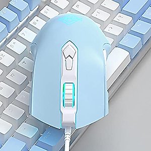 FELICON RGB Lightweight Gaming Mouse, Programmable 7 Buttons, Ergonomic LED Backlit USB Gamer Mice Computer Laptop PC,Compatible with Windows Mac OS Linux(Blue)