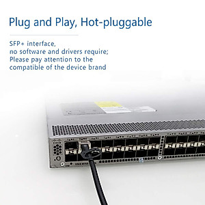 QSFPTEK 10G SFP+ DAC Cable, 0.5m (2ft) Passive Direct Attach Copper Twinax Cable for Cisco SFP-H10GB-CU50CM, Ubiquiti, D-Link, Netgear, Mikrotik, Open Switch Devices