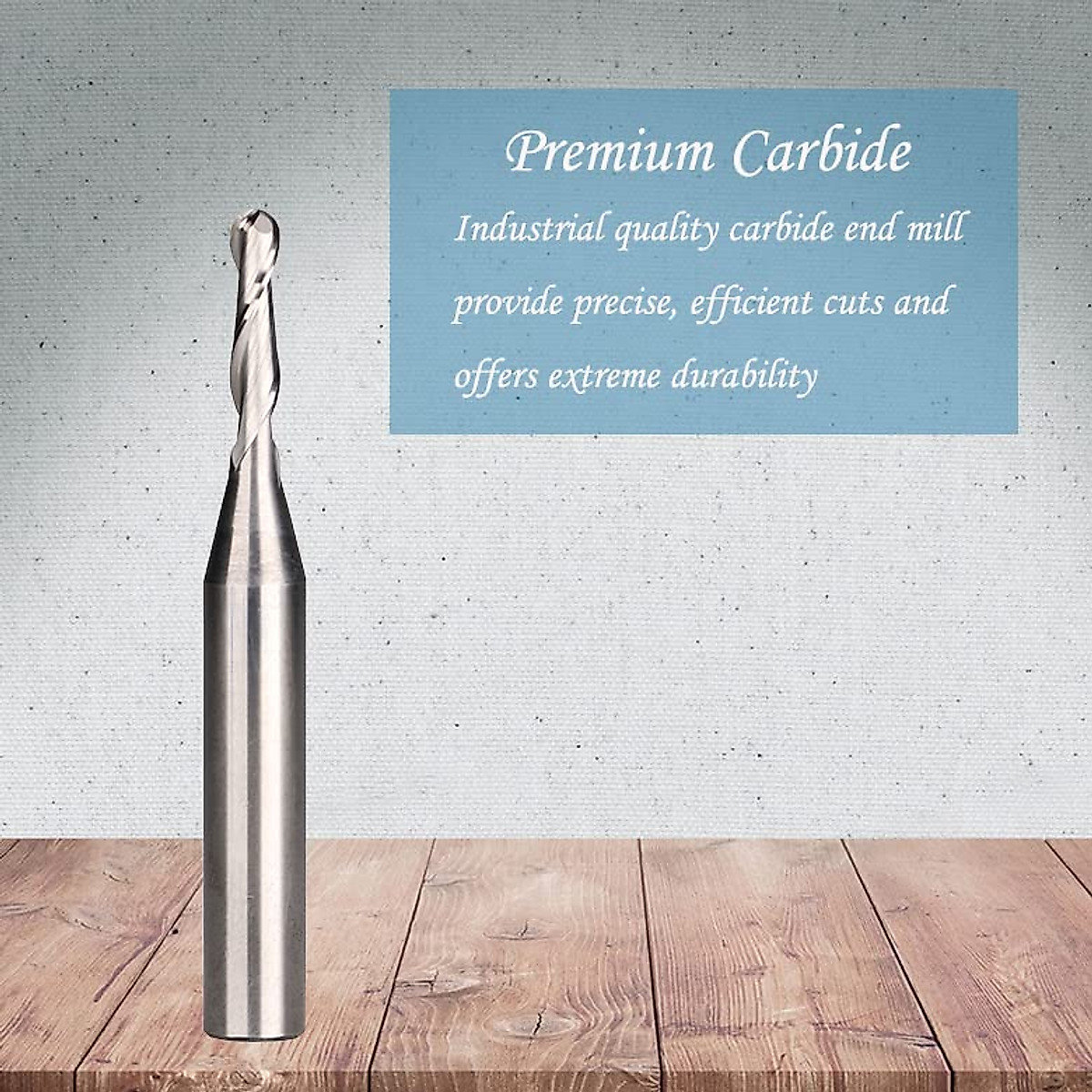 DashHound BRB218 Ball Nose Spiral Bit Solid Carbide CNC Router Bit Up Cut with 1/4 Shank, 1/8"CD X 1/2"CL X 1/4"SD X 2OL