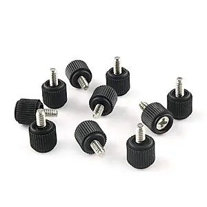 E-outstanding #6-32 Thumb Screw 10PCS #6-32 Black Nickle Plated Carbon Steel Philips PC Computer Case Thumbscrews Hand Tighten Thumb Screws
