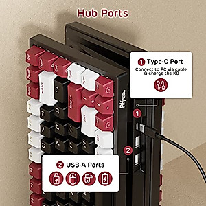 RK ROYAL KLUDGE RK84 RGB Limited Ed, 75% Triple Mode BT5.0/2.4G/USB-C Hot Swappable Mechanical Keyboard, 84 Keys Wireless Gaming Keyboard, RK Yellow Switch, Americano Black